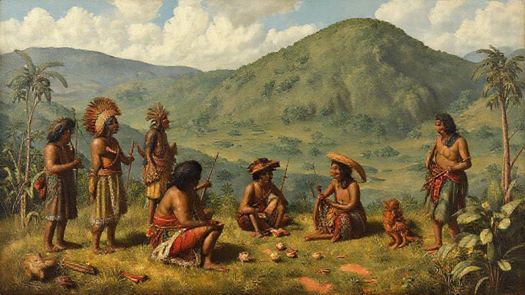 Línguas indígenas em 1500: Tupi, Jê, Aruak, Karib